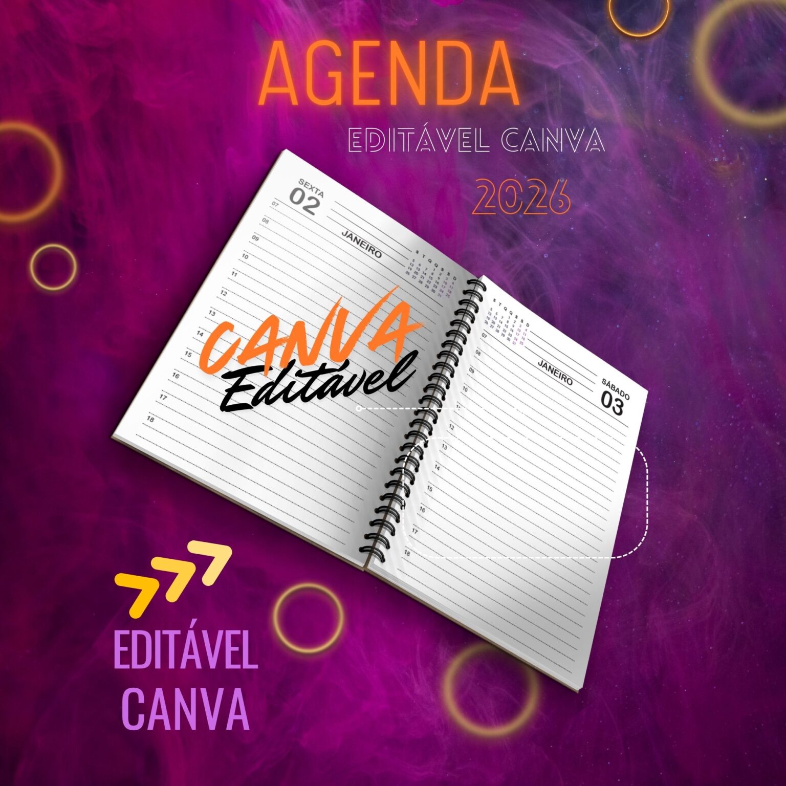 6 modelos de agenda para imprimir e personalizar - Modelo de Agenda